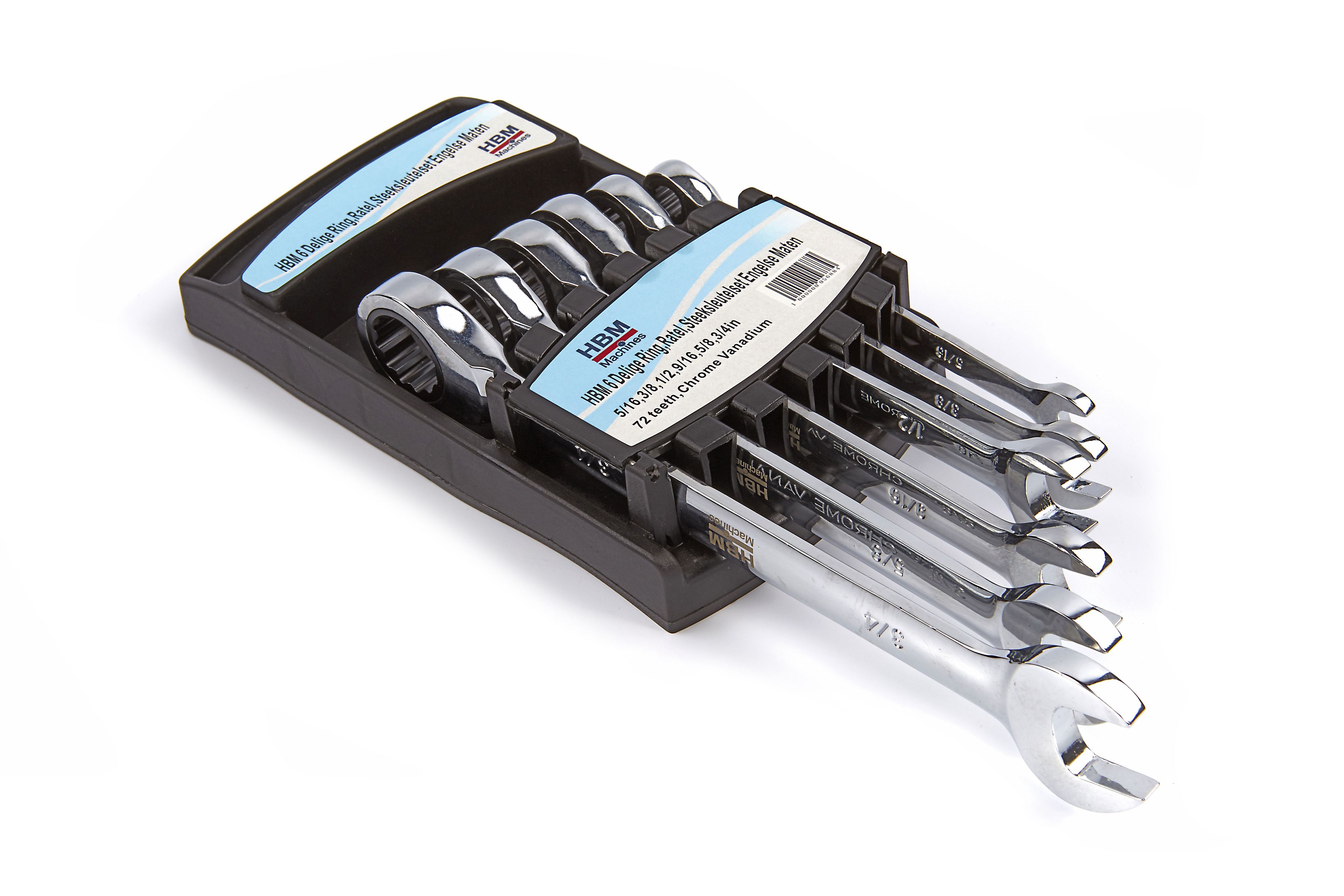 HBM 6 Delige Ring , Ratel , Steeksleutelse... | HBM Machines