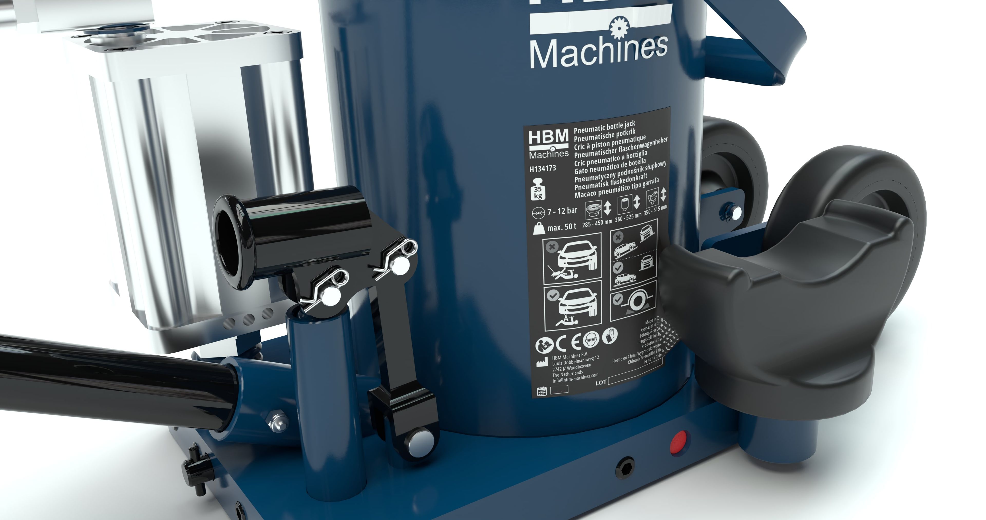 Gato neumático HBM de 50 toneladas móvil | HBM Machines