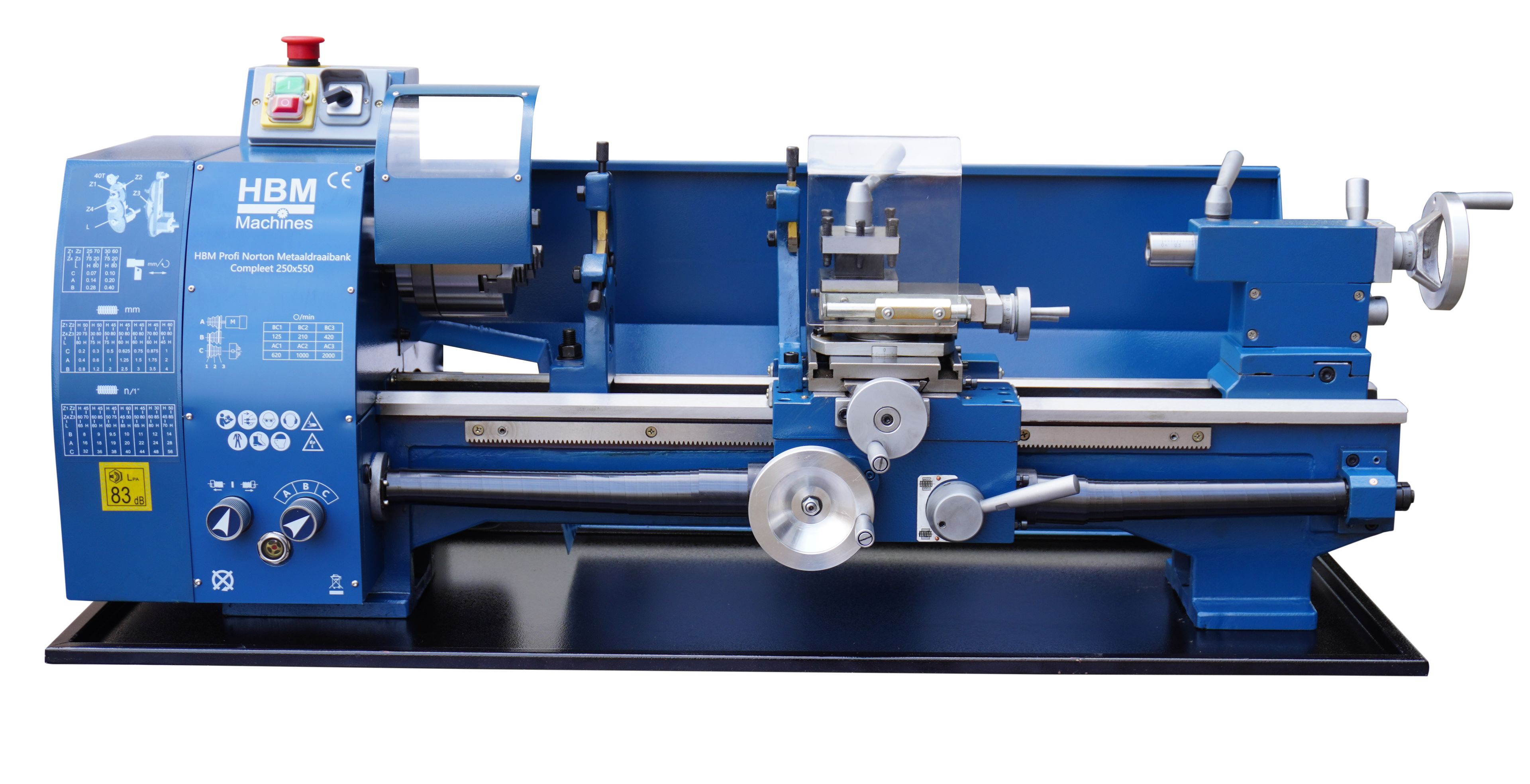 HBM tour à métaux 250 x 550, Norton, complet | HBM Machines