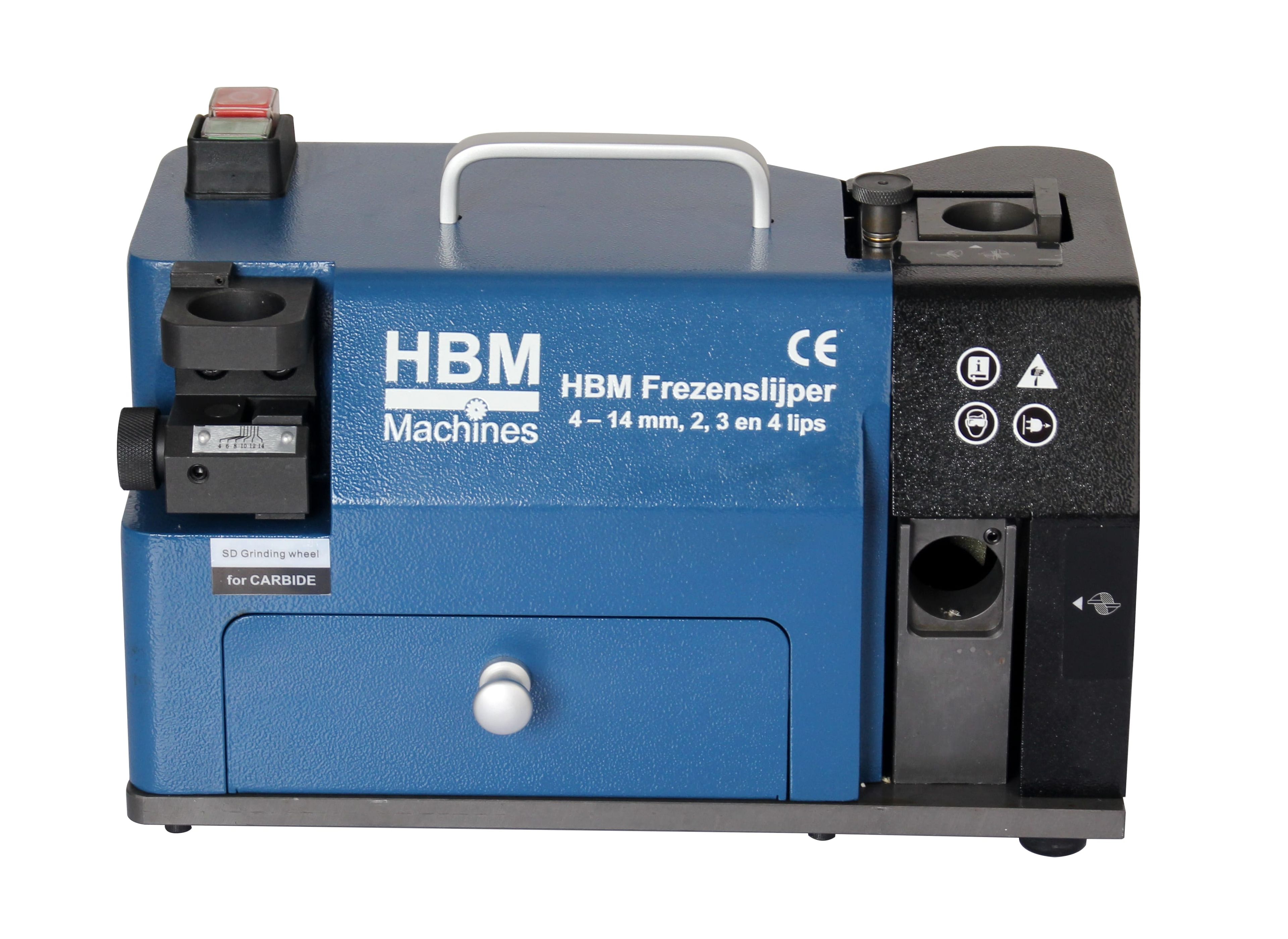 HBM frezenslijper 4 - 14 mm, 2, 3 en 4 lips | HBM Machines