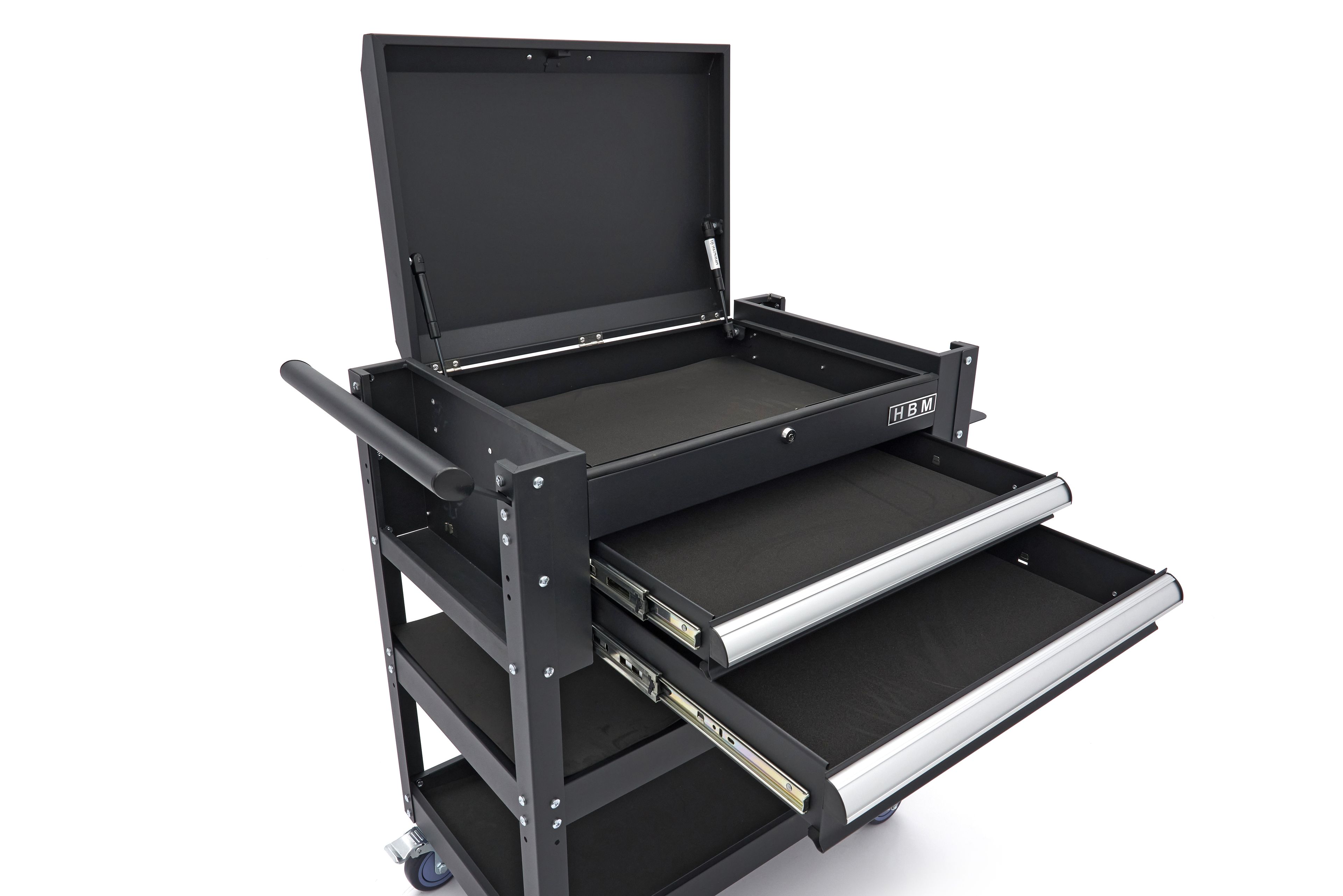 HBM gereedschapstrolley met opbergvak, 2 l... | HBM Machines