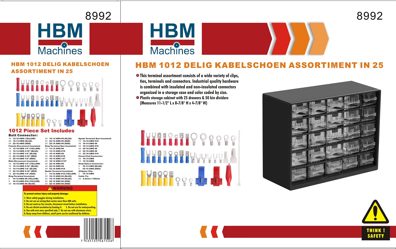 HBM 1012 Kabelklemmleisten-Sortiment im 25... | HBM Machines