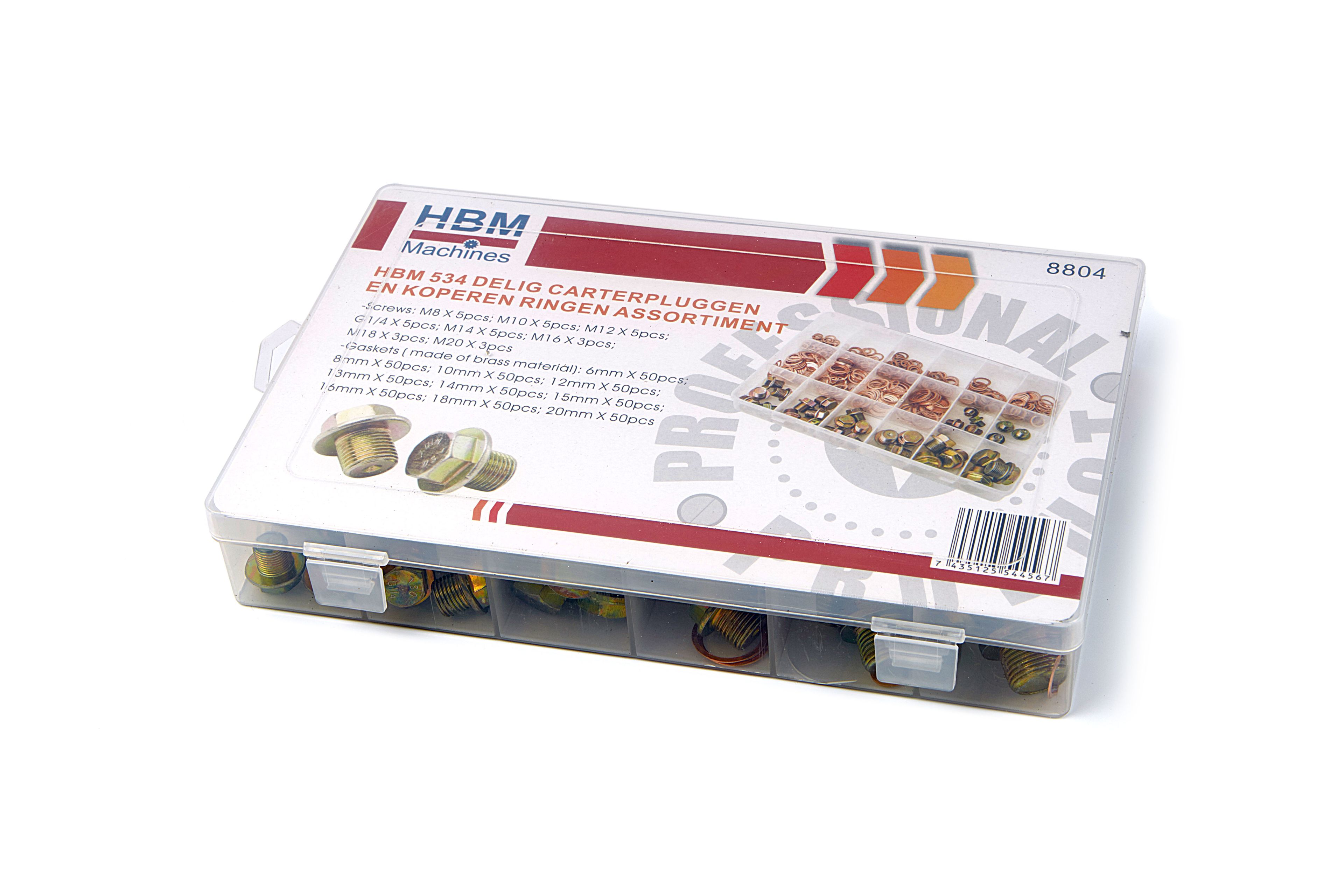 Assortimento di tappi di carter HBM e anel... | HBM Machines