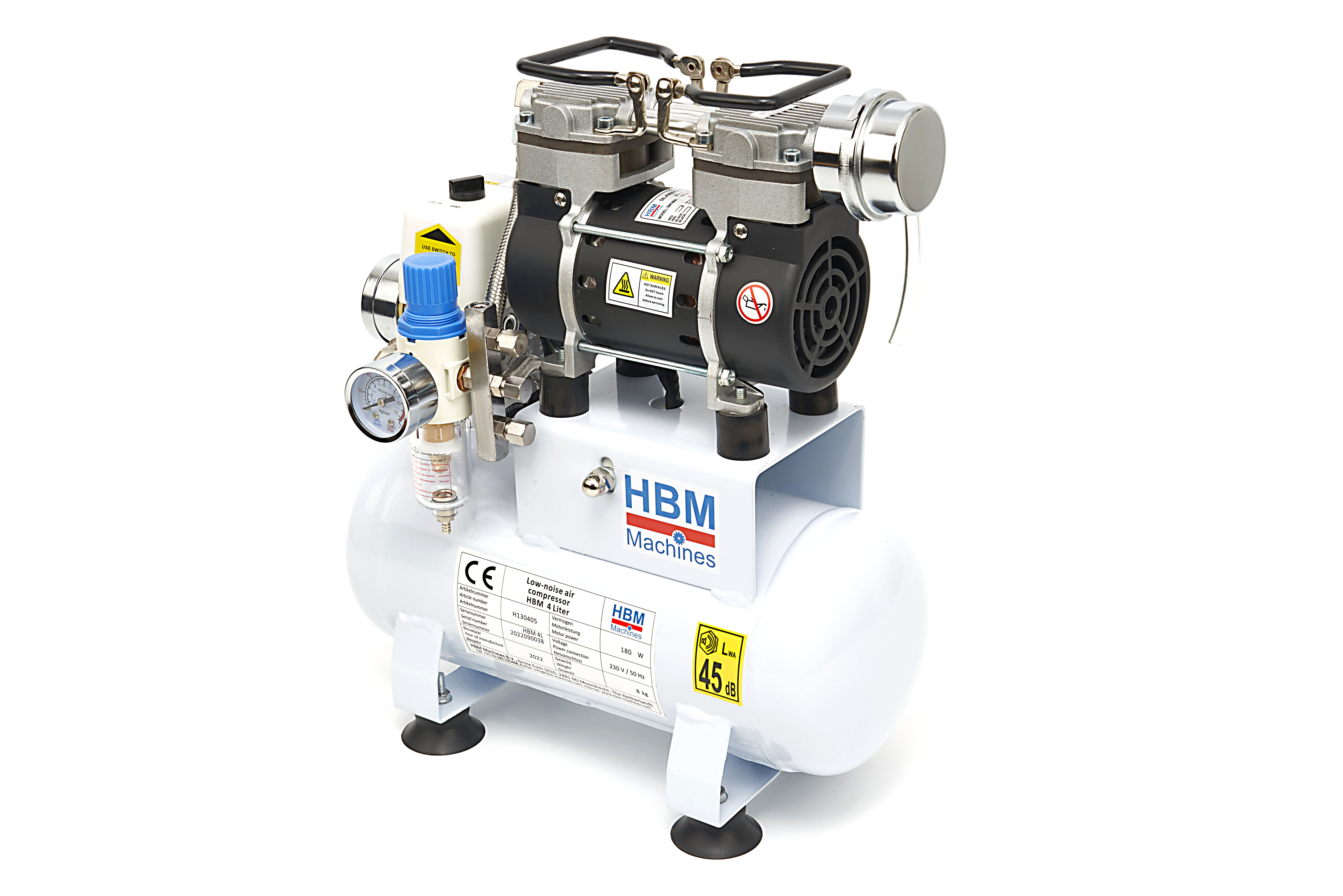 HBM low noise airbrush compressor 4 liter,... | HBM Machines