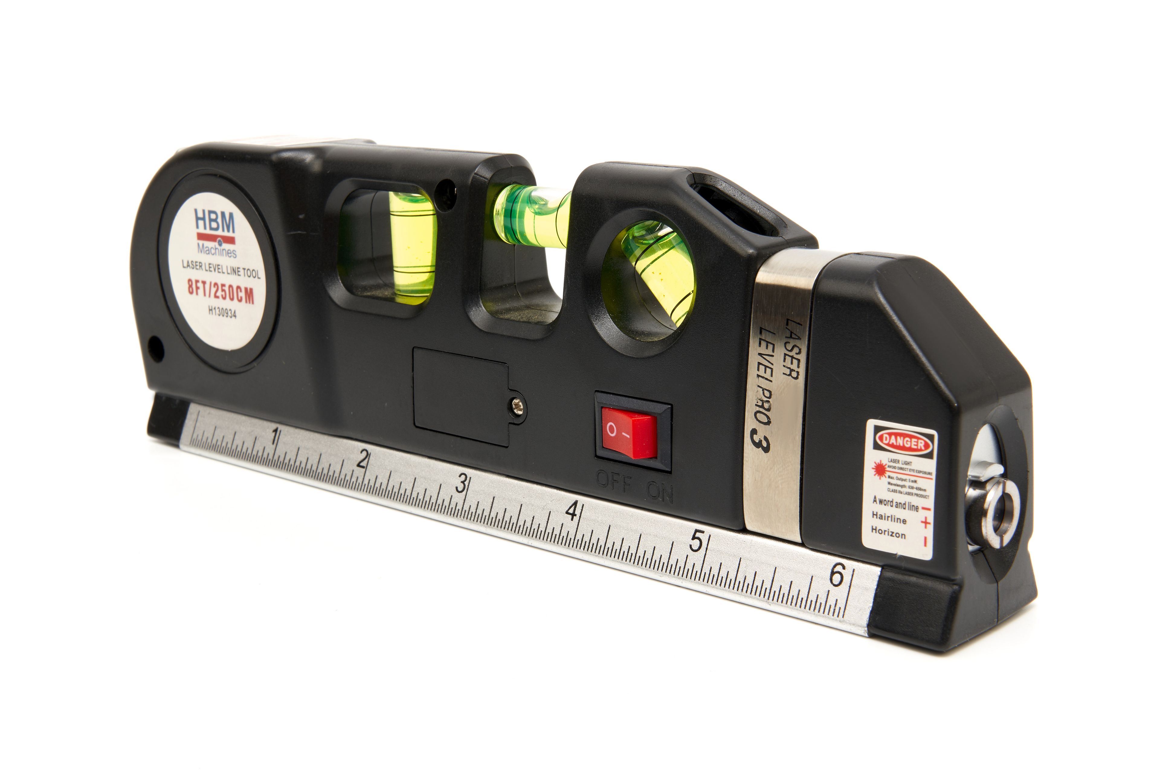 HBM niveau à bulle avec laser et mètre rub... | HBM Machines