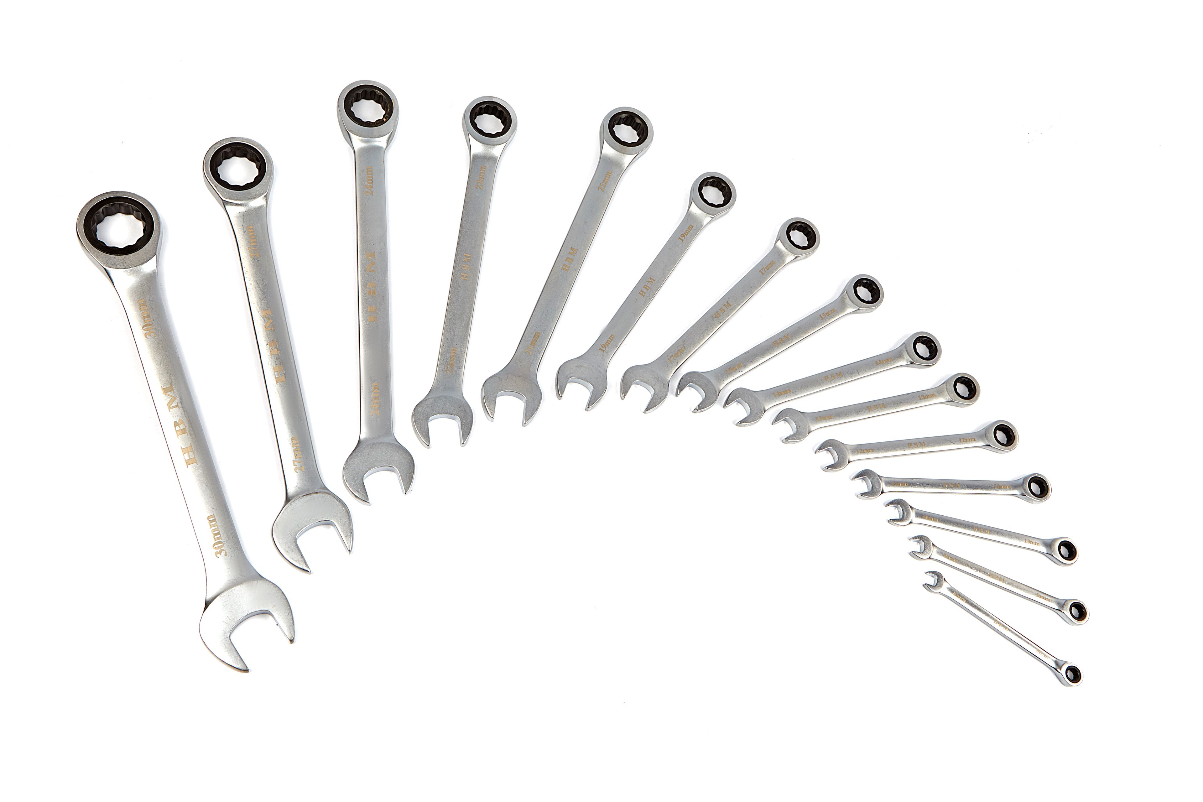 HBM 16 Delige Ring, Ratel, Steeksleutelset... | HBM Machines