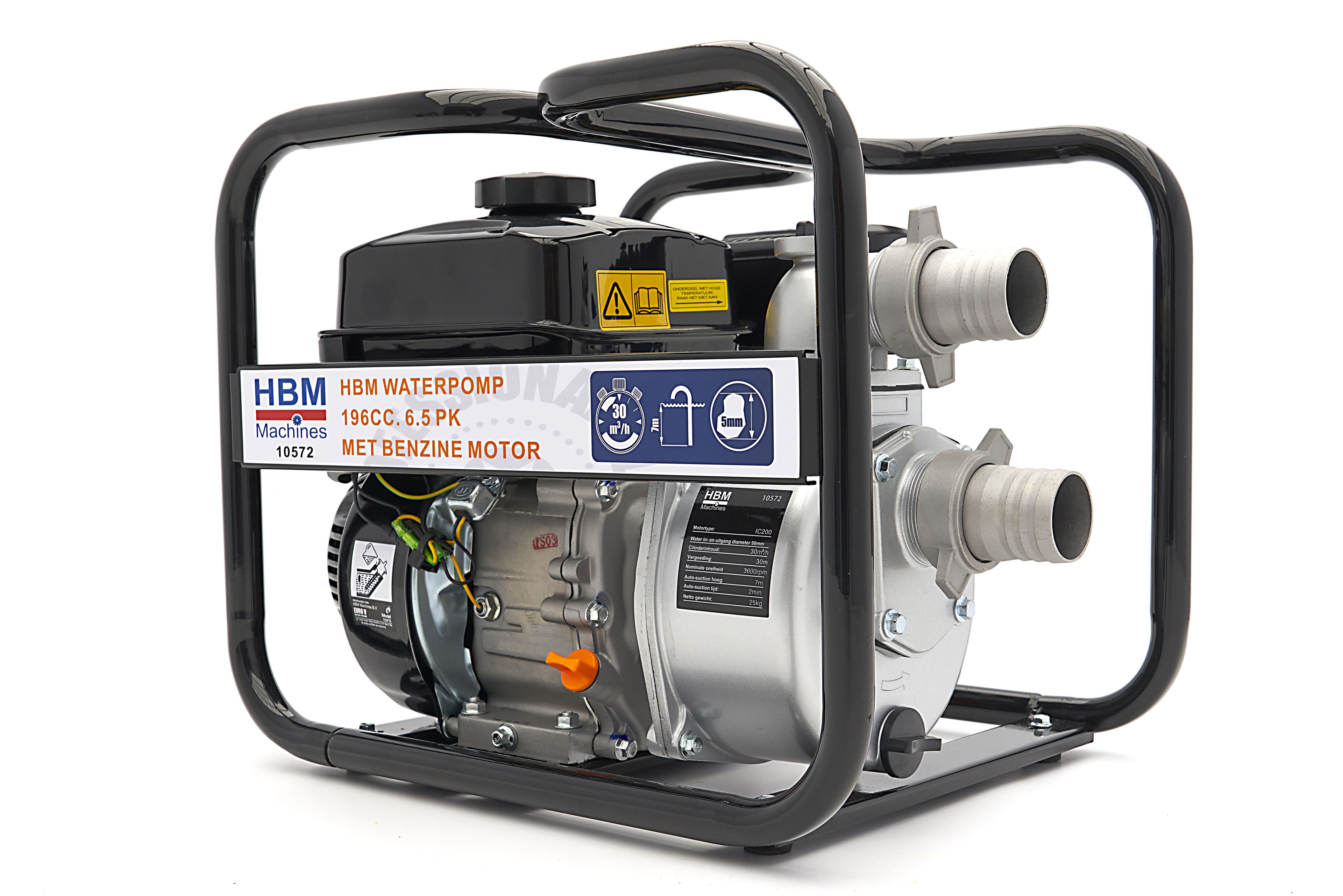 HBM Waterpomp 196cc. 6.5 PK met Benzine Motor | HBM Machines