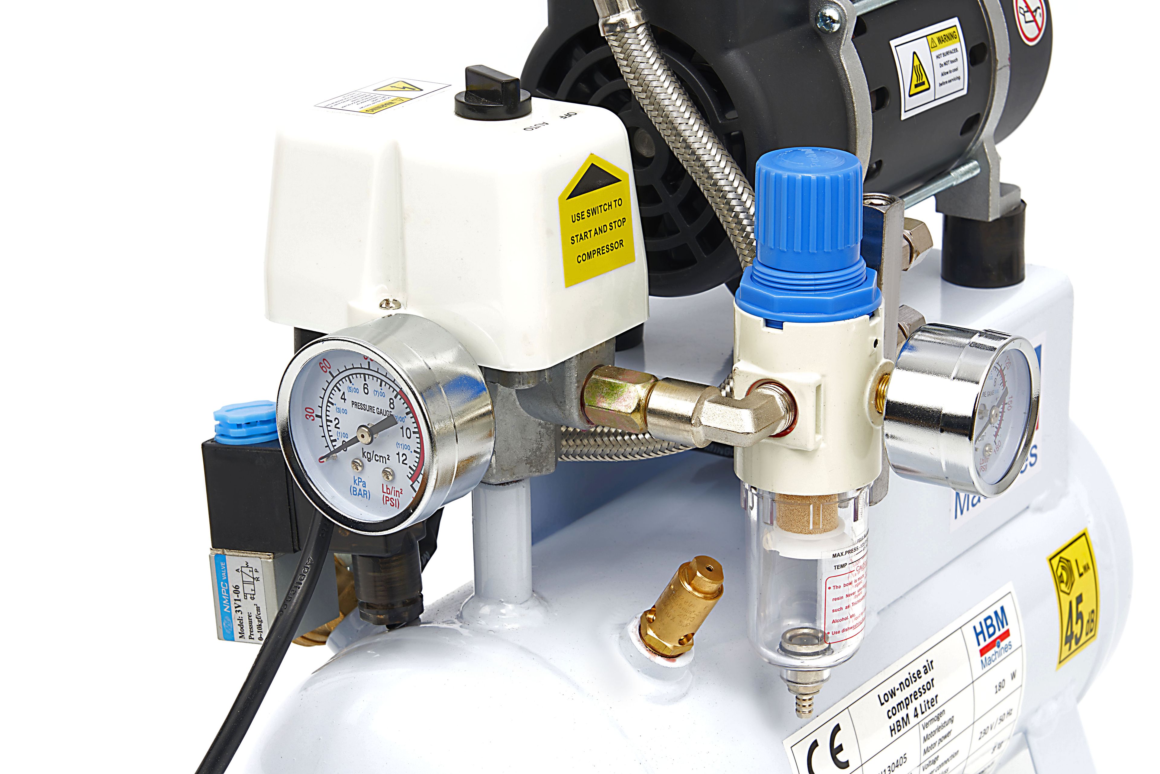 HBM low noise airbrush compressor 4 liter,... | HBM Machines