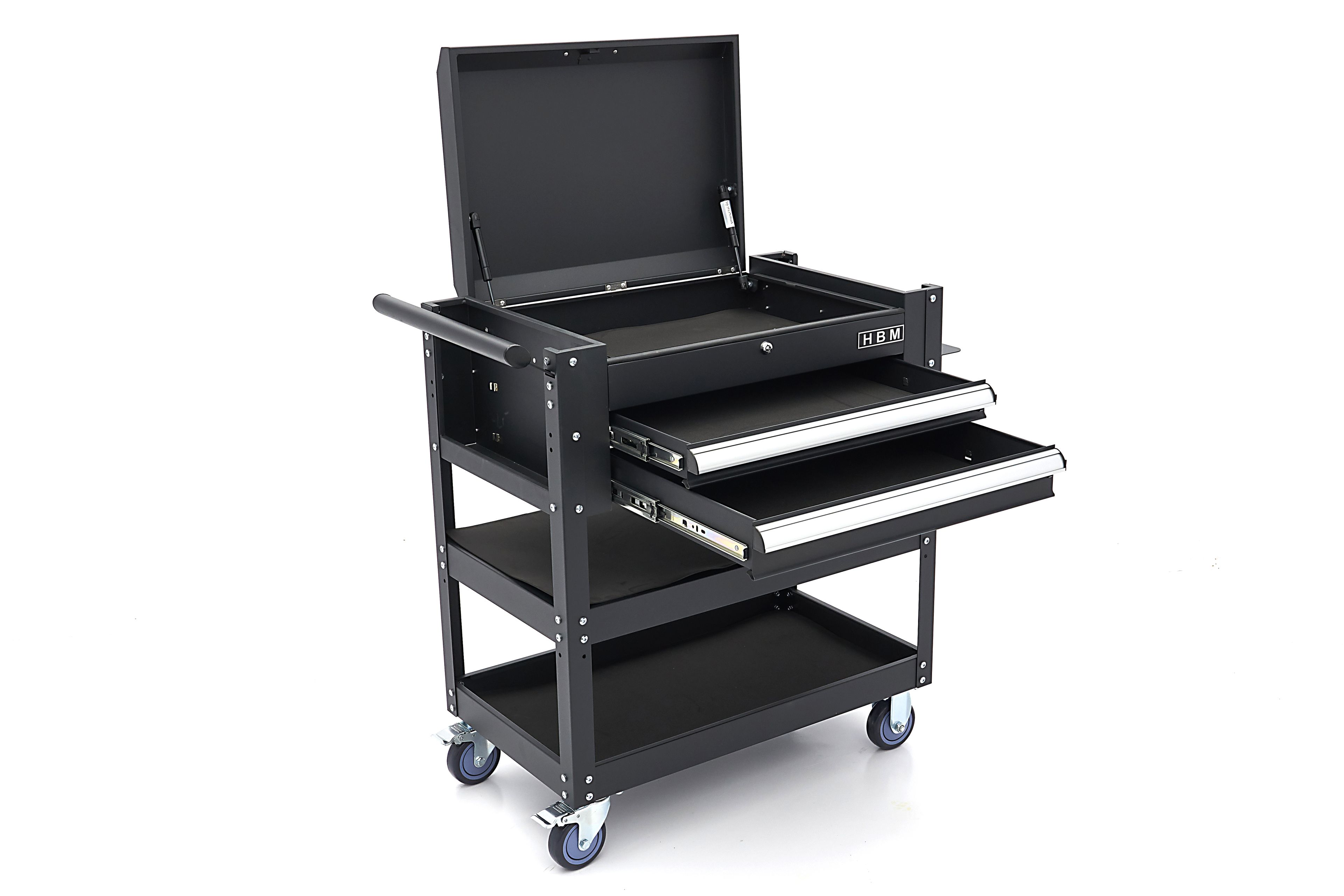 HBM gereedschapstrolley met opbergvak, 2 l... | HBM Machines
