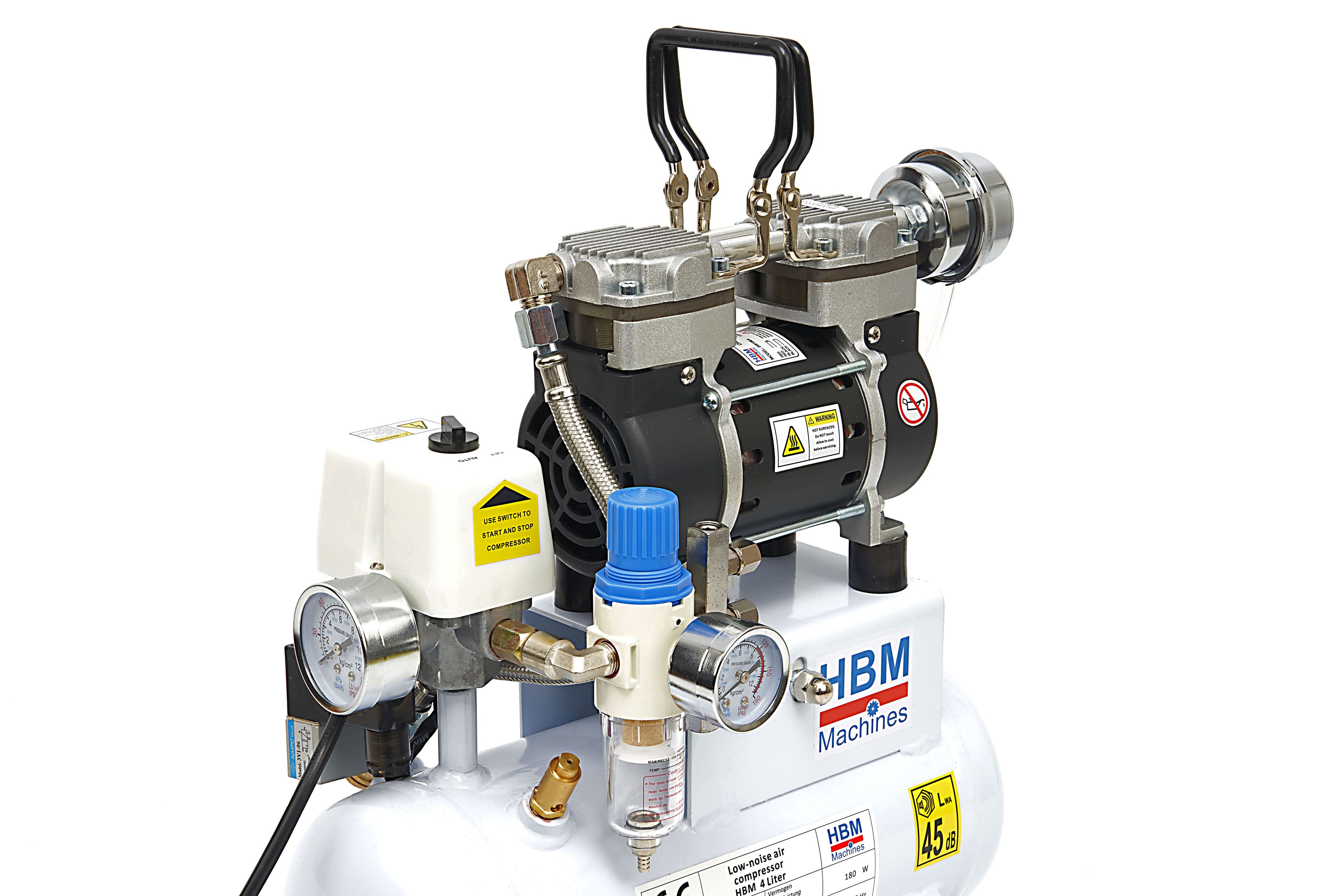HBM low noise airbrush compressor 4 liter,... | HBM Machines