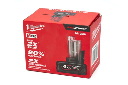 Batterie Milwaukee 12 volts, 4,0 Ah, M12B4 | HBM Machines