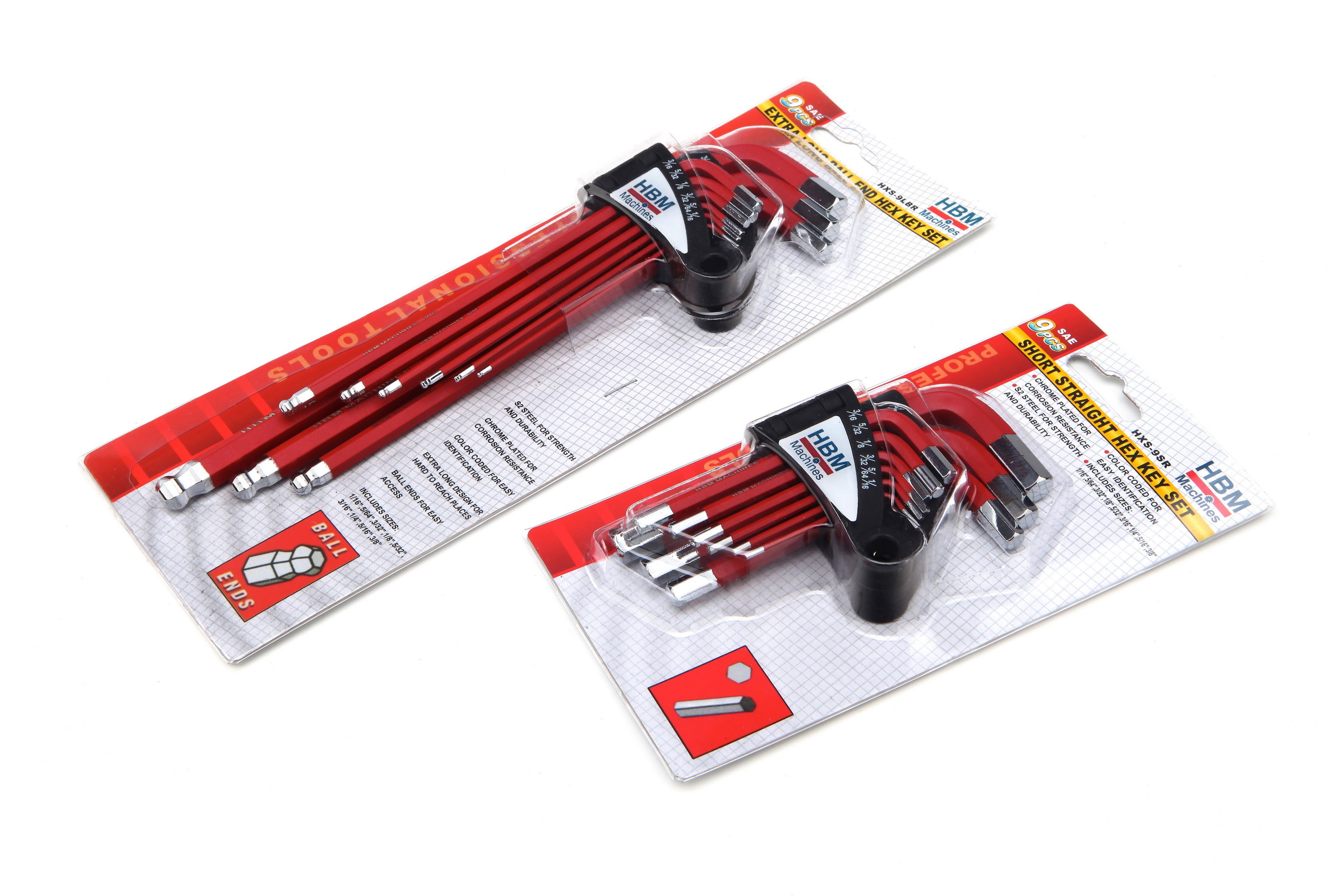 HBM 9 Delige Engelse Lange Inbussleutel Set | HBM Machines