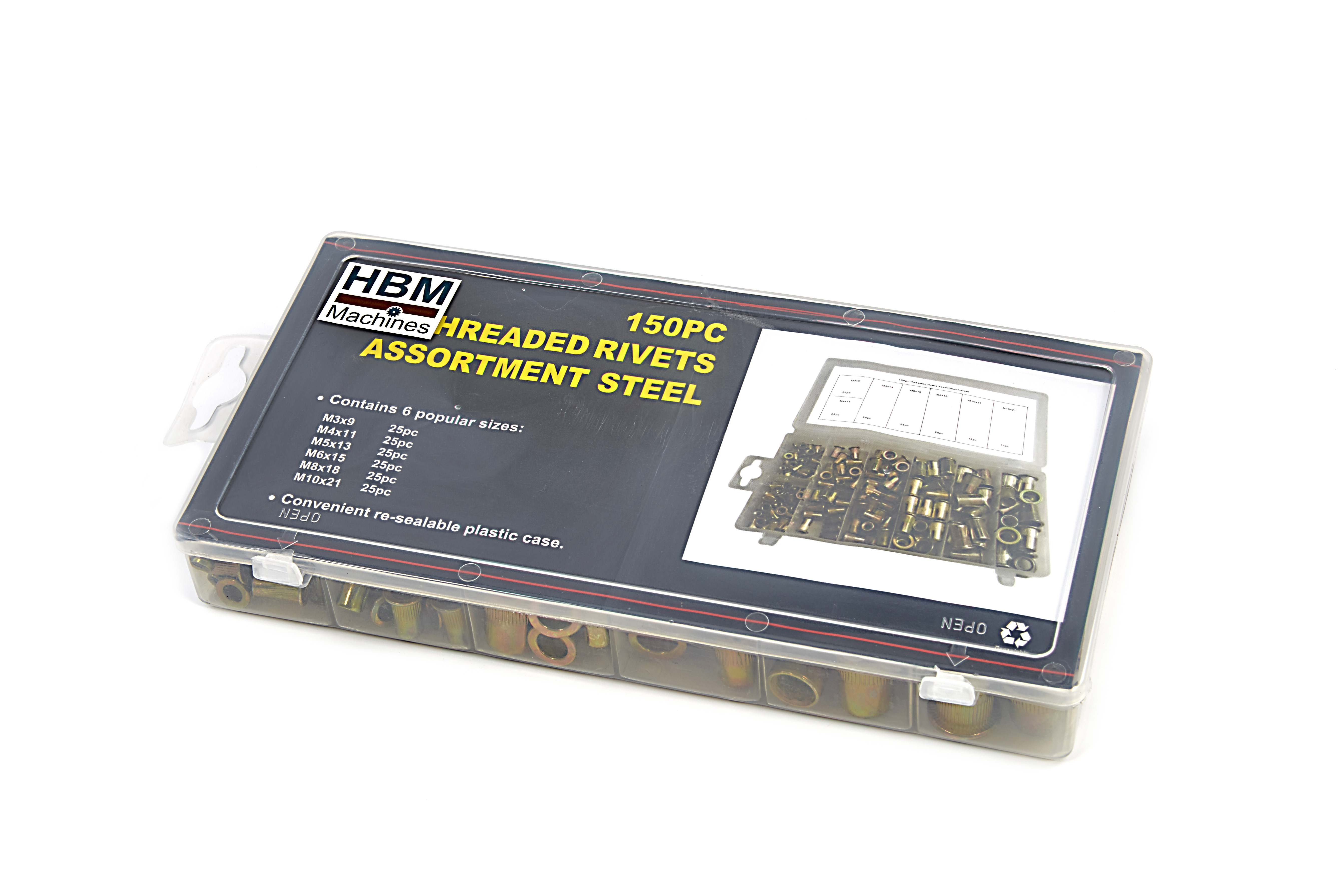 HBM 150 Pack Blindnüsse Sortiment Stahl | HBM Machines