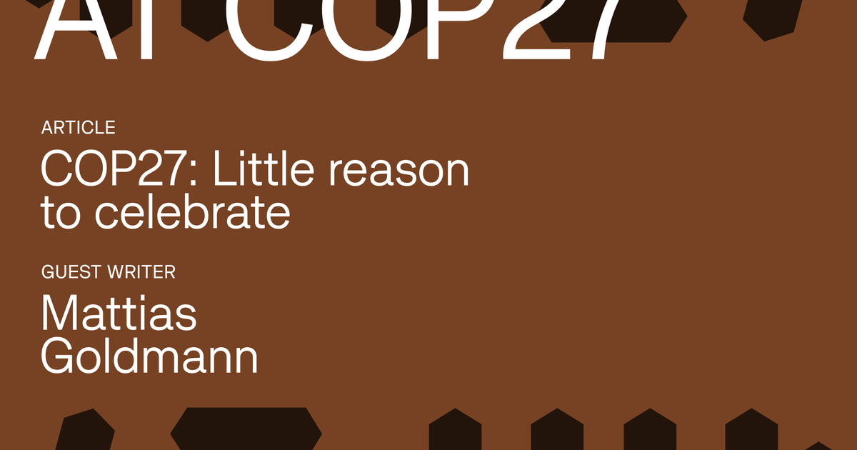 COP27: Little reason to celebrate – Mattias Goldmann - Doconomy
