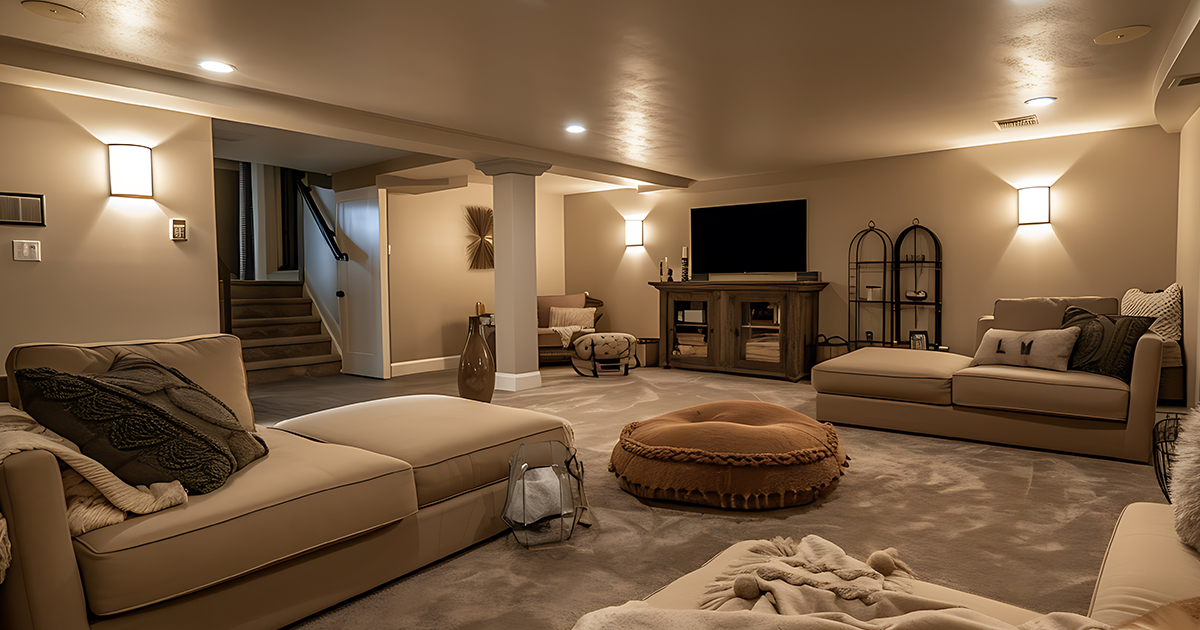 Basement lighting concept: ideas & tips for bright basements