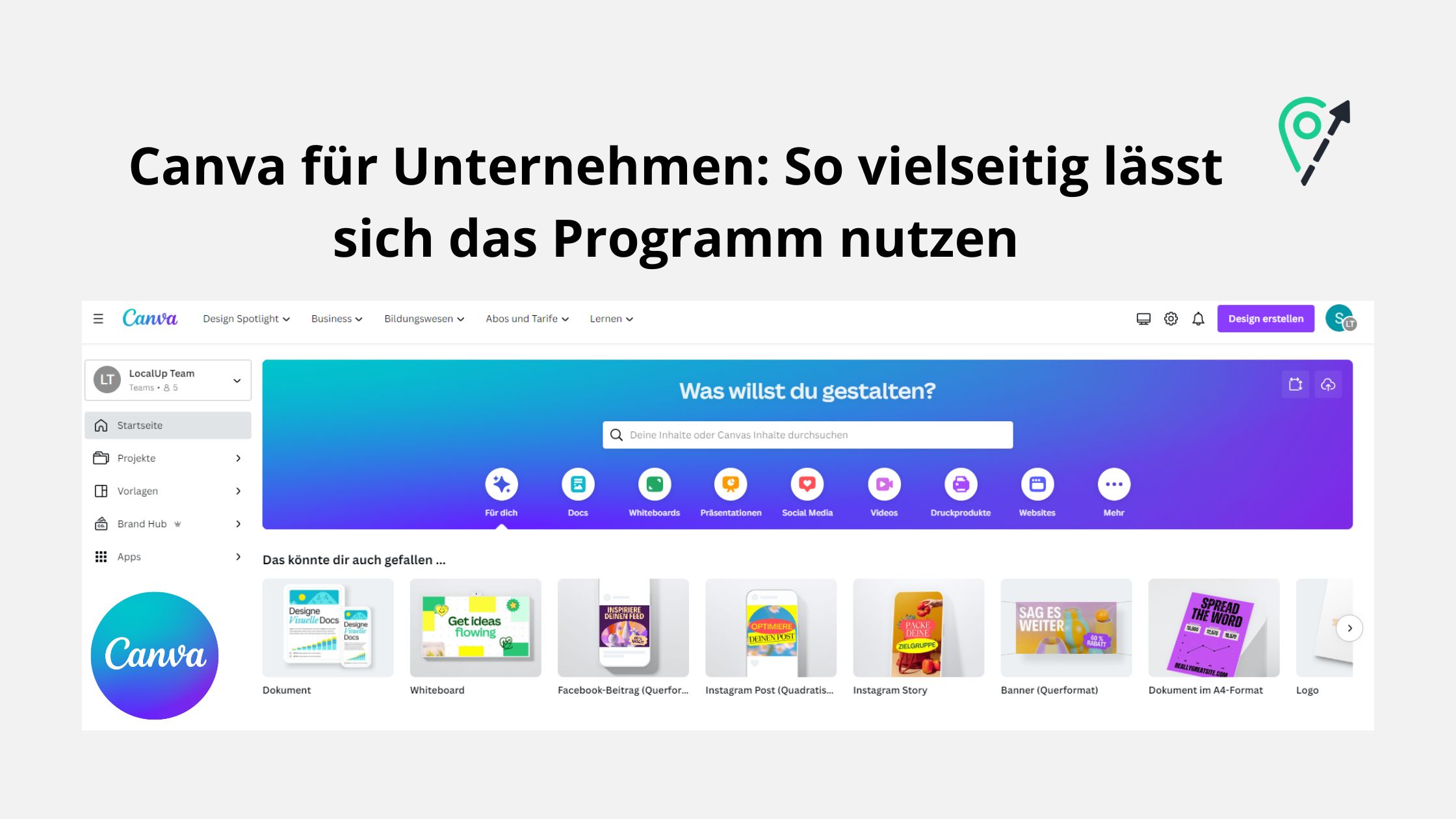 Canva für Unternehmen ᐅ So vielseitig lässt sich das Programm nutzen ...