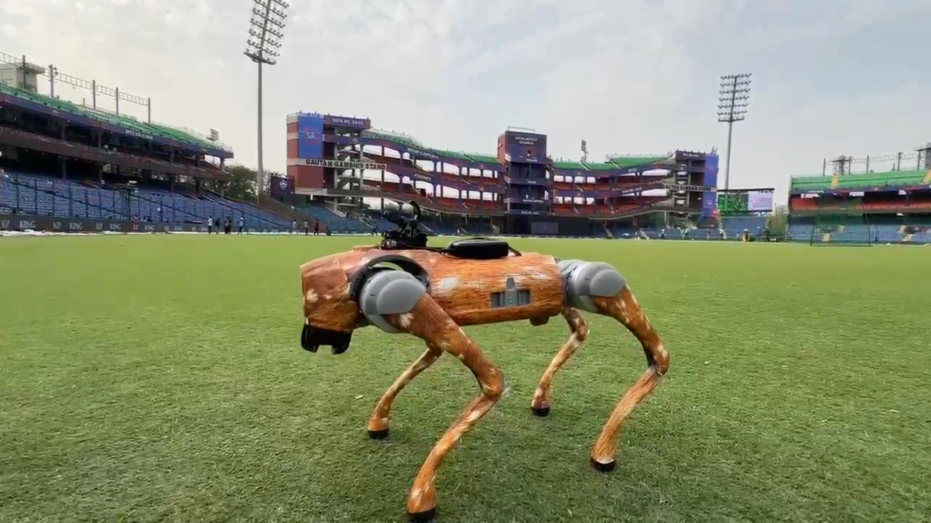 wTVision’s Robotic Dog Camera during live sports coverage at IPL 2025