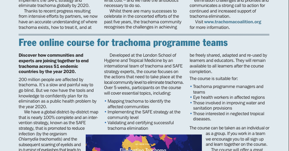 Eliminating trachoma: accelerating towards 2020 | International ...