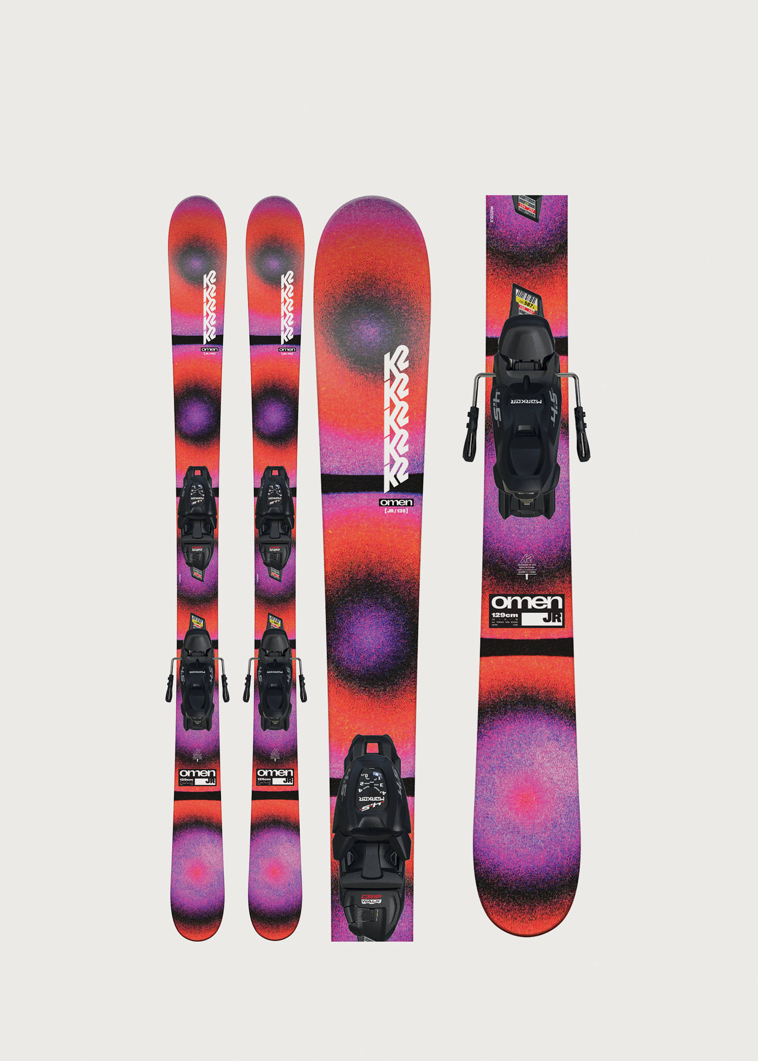 K2 Omen Jr Skis + FDT 4.5 GW Kids' Bindings