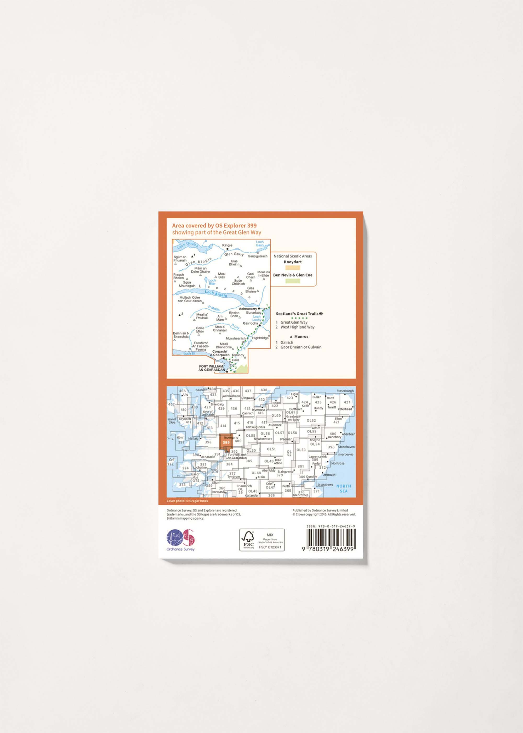 Ordnance Survey Loch Arkaig - OS Explorer 399 Map