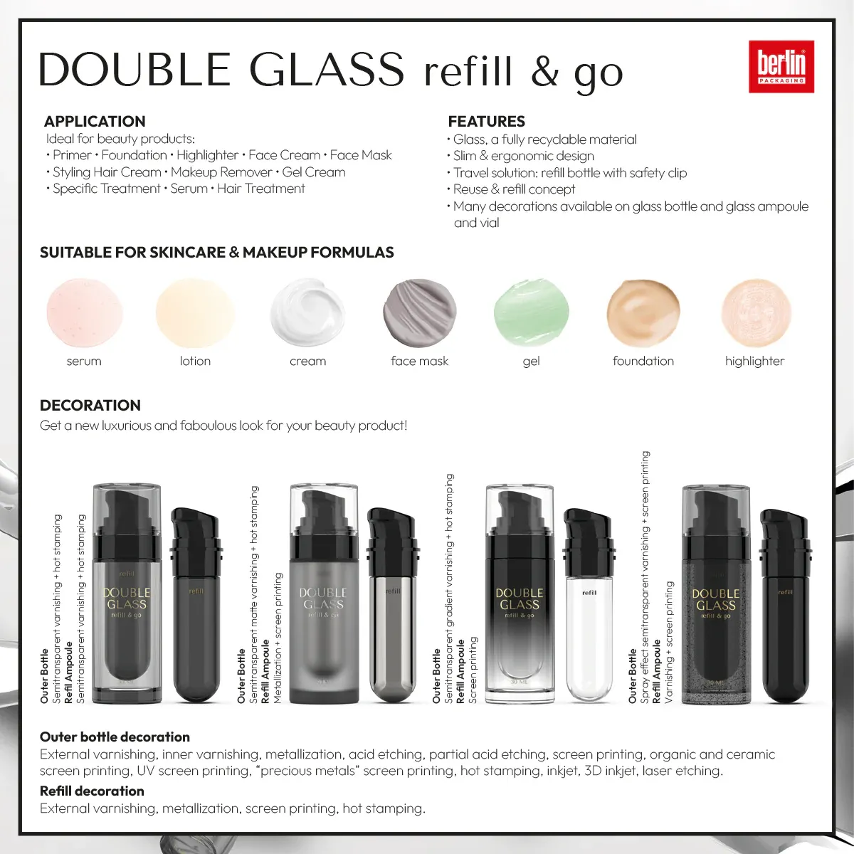 Double Glass refill & go - Beauty - Colección | Berlin Packaging