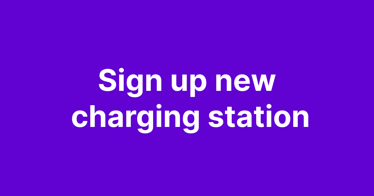 Sign up new charging station | E-Flux by Road