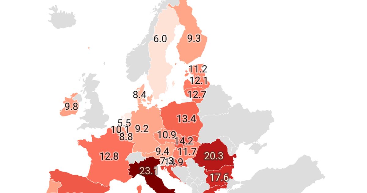 Youth NEET rate in the EU, 2021 | Eurofound