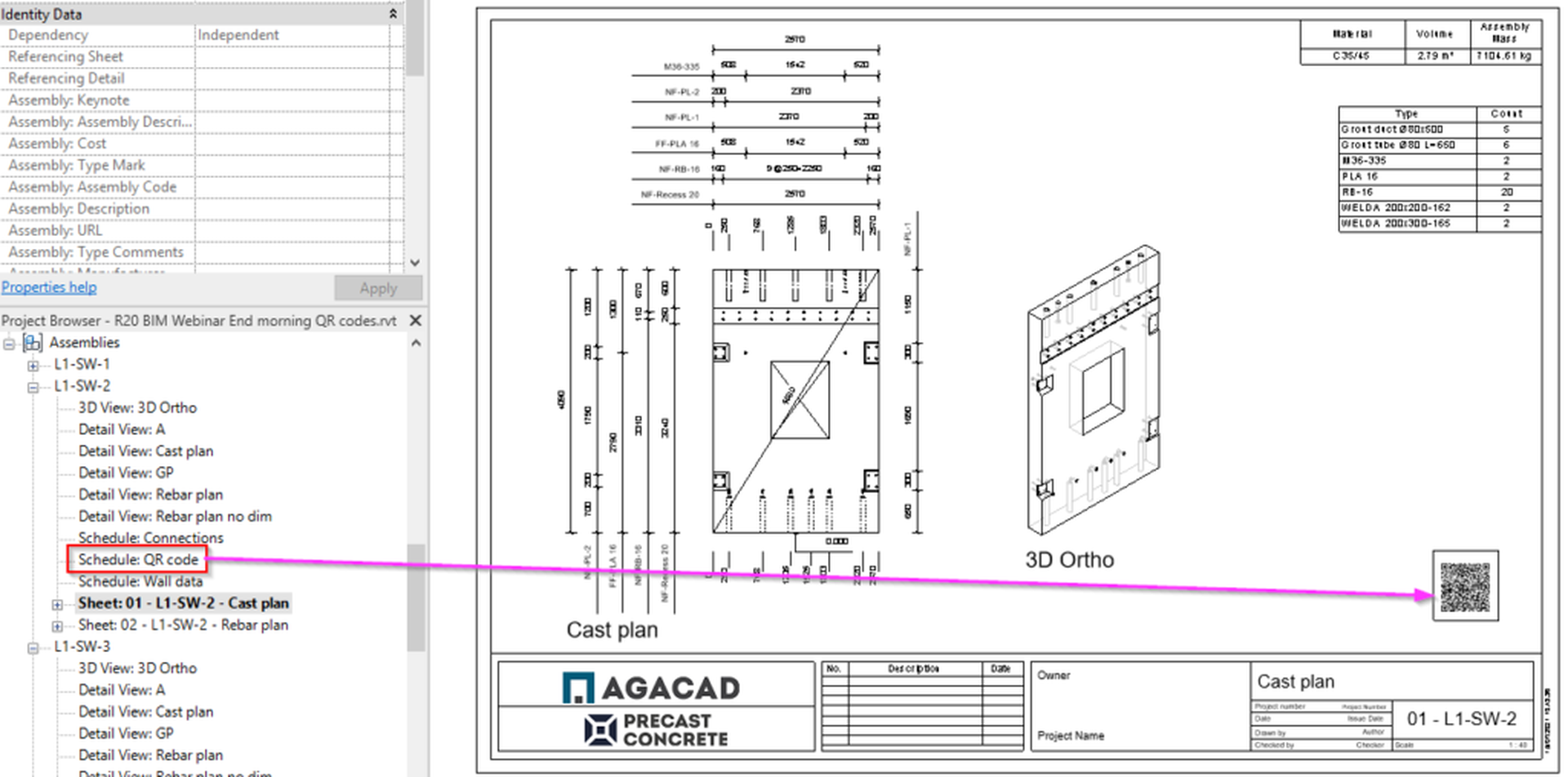 How to make QR/barcodes for precast concrete elements in Revit | ARKANCE