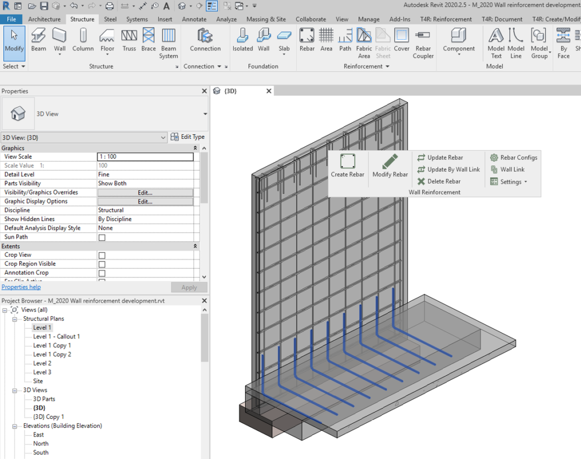 How to add starter rebar for precast concrete wall panels in Revit ...