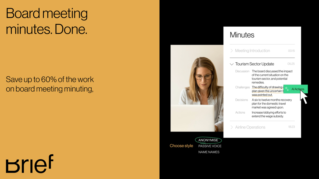 Brief | AI-Powered Board Meeting Minuting for Co-Secs