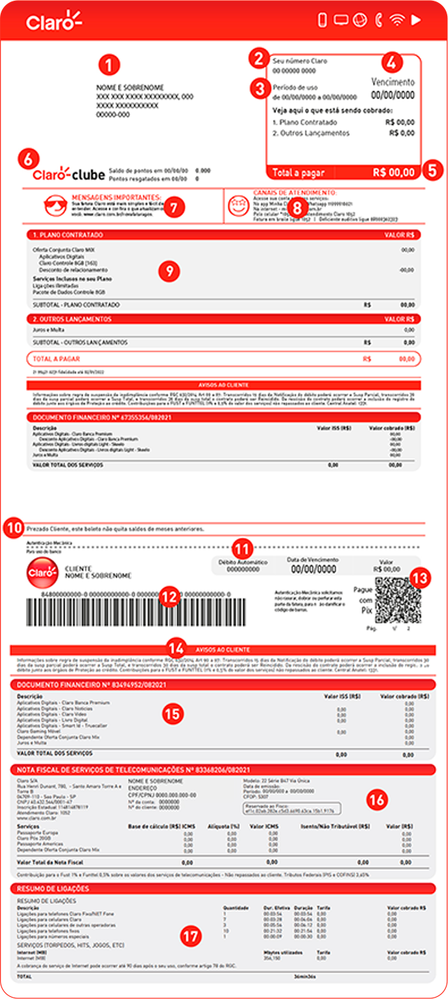 Fatura detalhada móvel: entenda os campos da fatura do seu celular