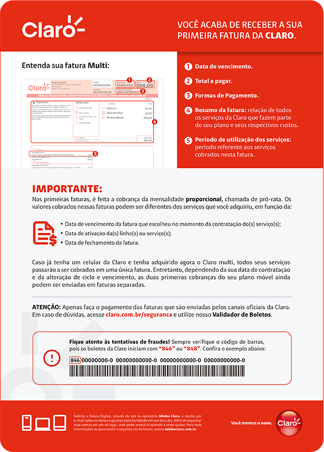 Fatura detalhada Combo Multi: entenda a sua fatura