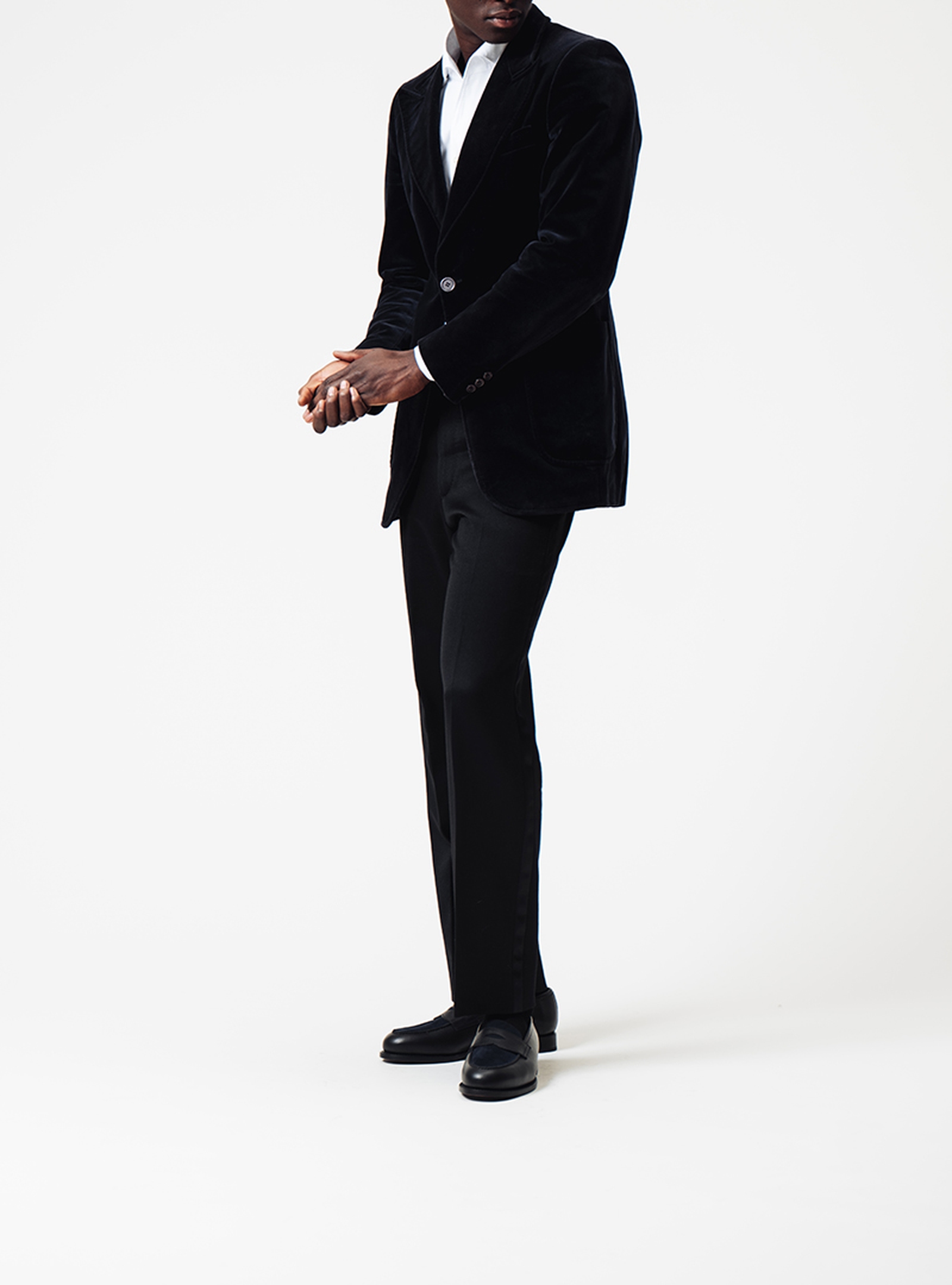 The Penny Loafer - Black Grain & Navy Suede | MORJAS