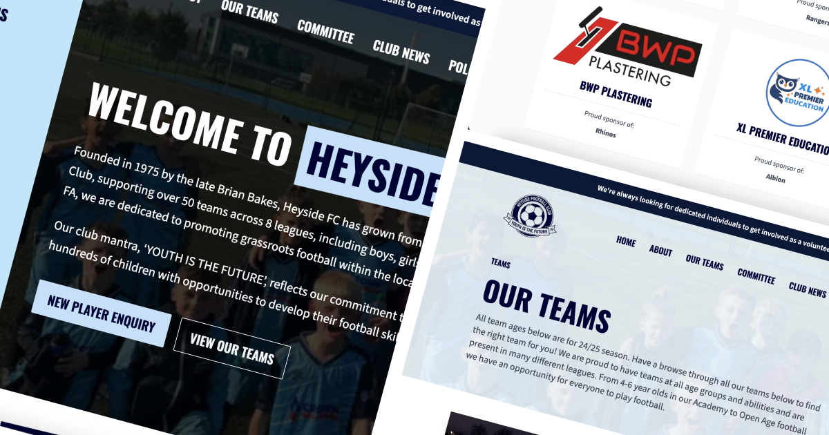 Heyside FC – Modern Website Redesign & Enhanced User Experience