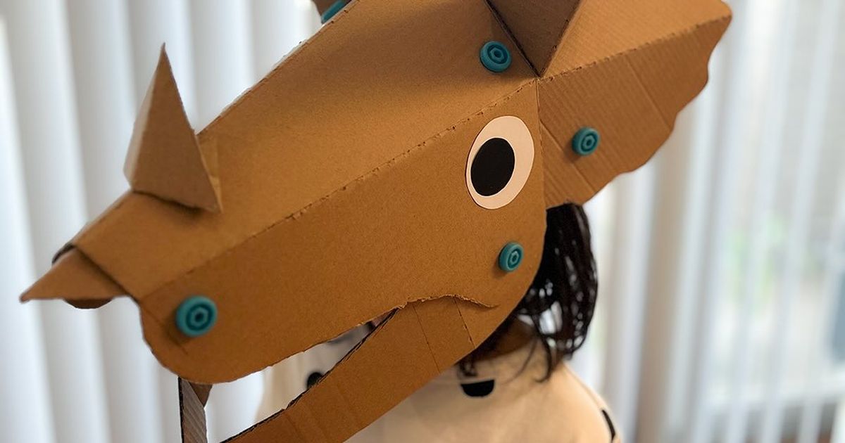 Cardboard Dinosaur Masks | Makedo Resource Hub