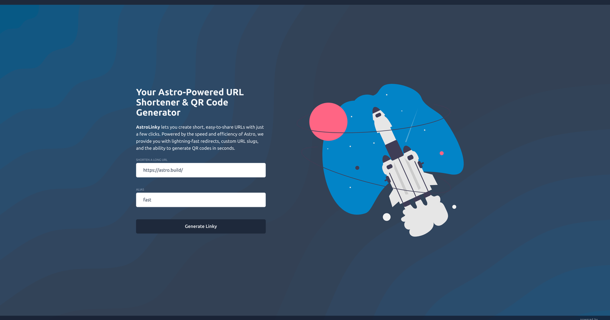 AstroLinky: Open-Source Astro URL Shortener & QR Code Generator