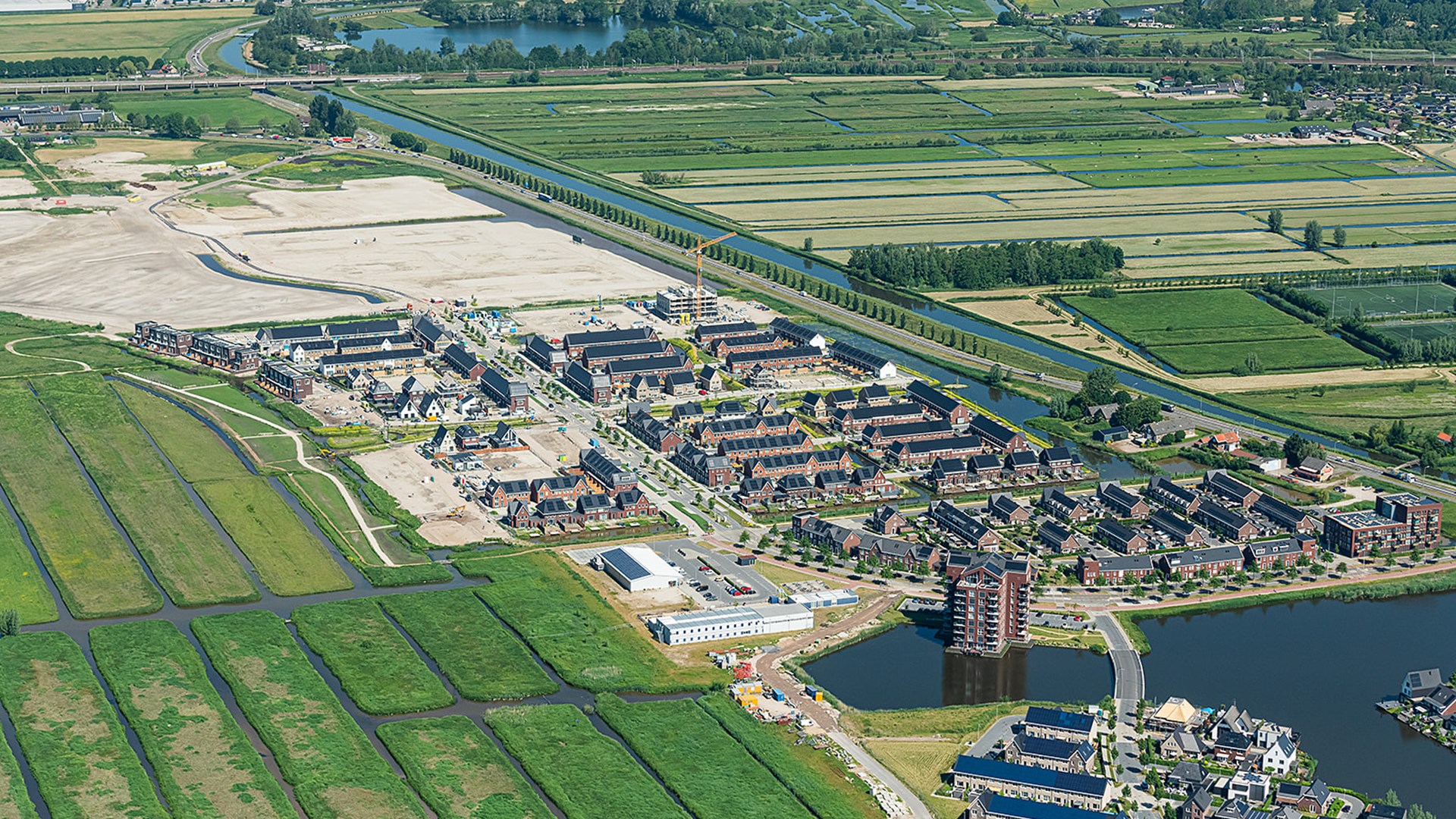 Jonge woonwijk Westergouwe aan de westelijke rand van Gouda
