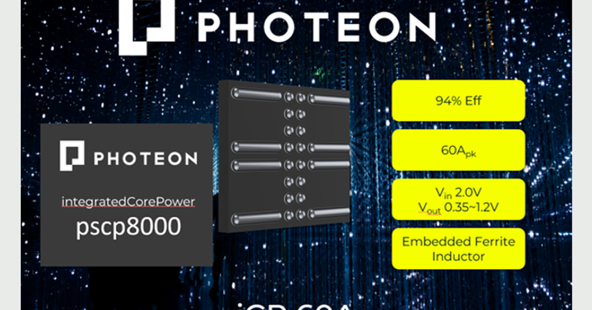 Photeon Unveils iCP Power Delivery Solution for AI Applications