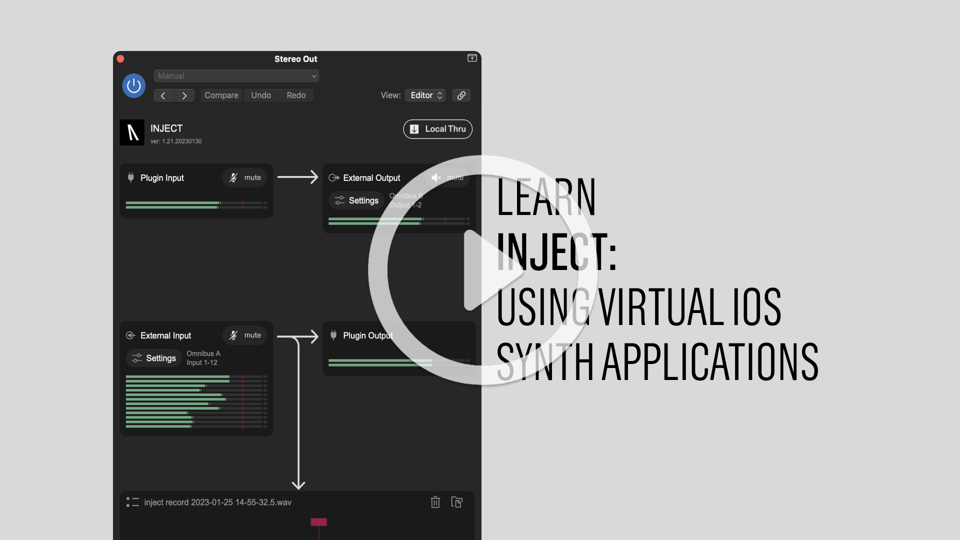 Using virtual iOS synth applications