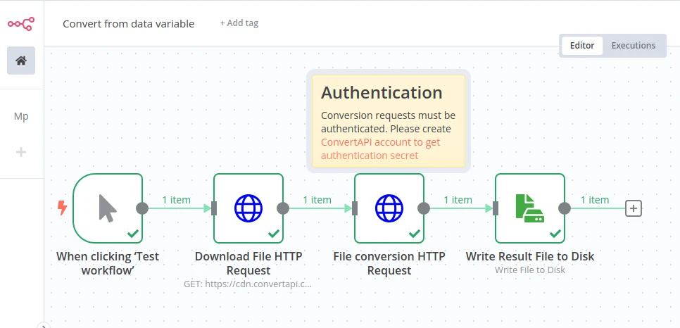 Automate File Conversions Using n8n.io