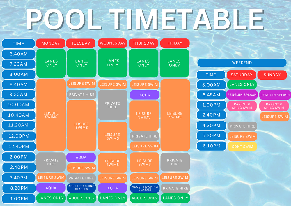 Pool Timetable | Stewarts Care
