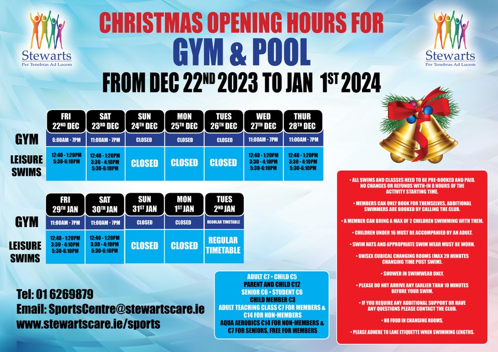 Pool Timetable | Stewarts Care
