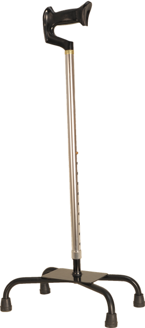 GT-40032 Large Base Contoured Handle Aluminum Quad Cane | Gentry Way ...