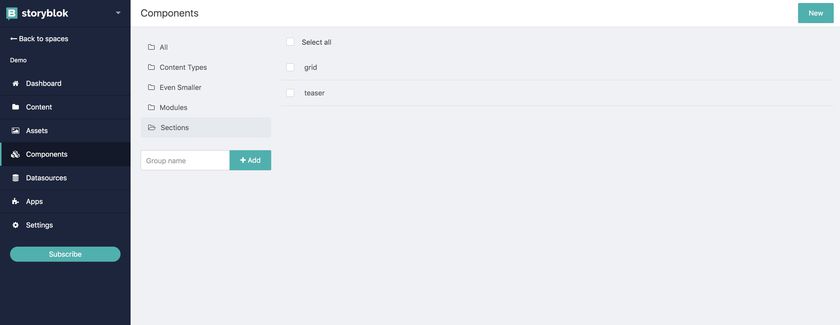 New Feature: Component Groups | Storyblok