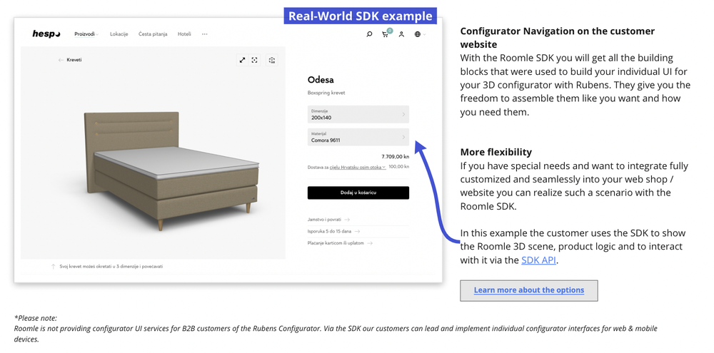 Rubens Configurator Embedding Options