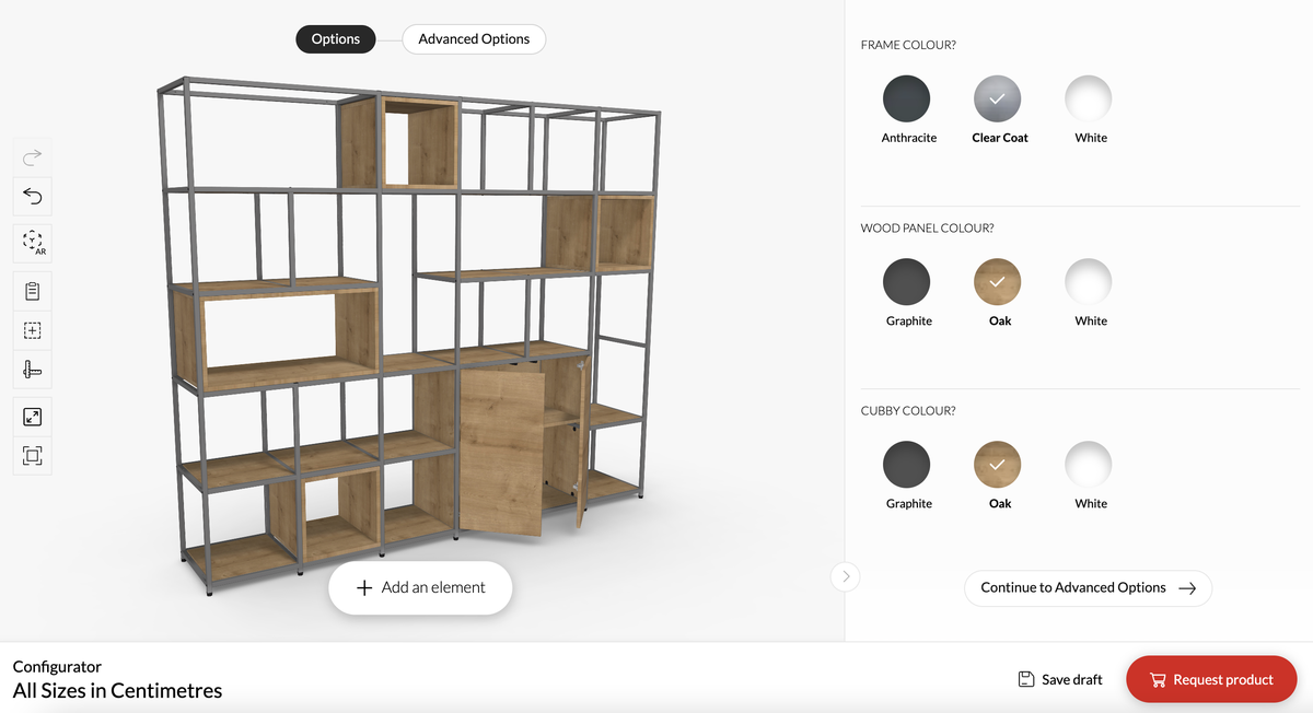 3D Shelves Configurator