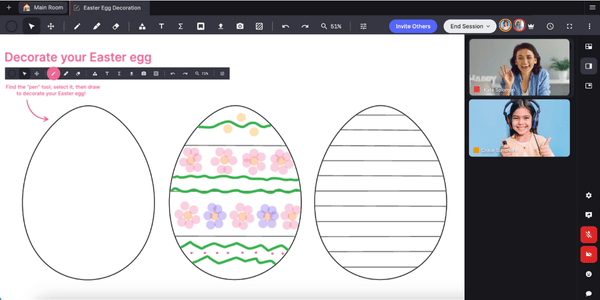 Virtual Easter egg decorating template