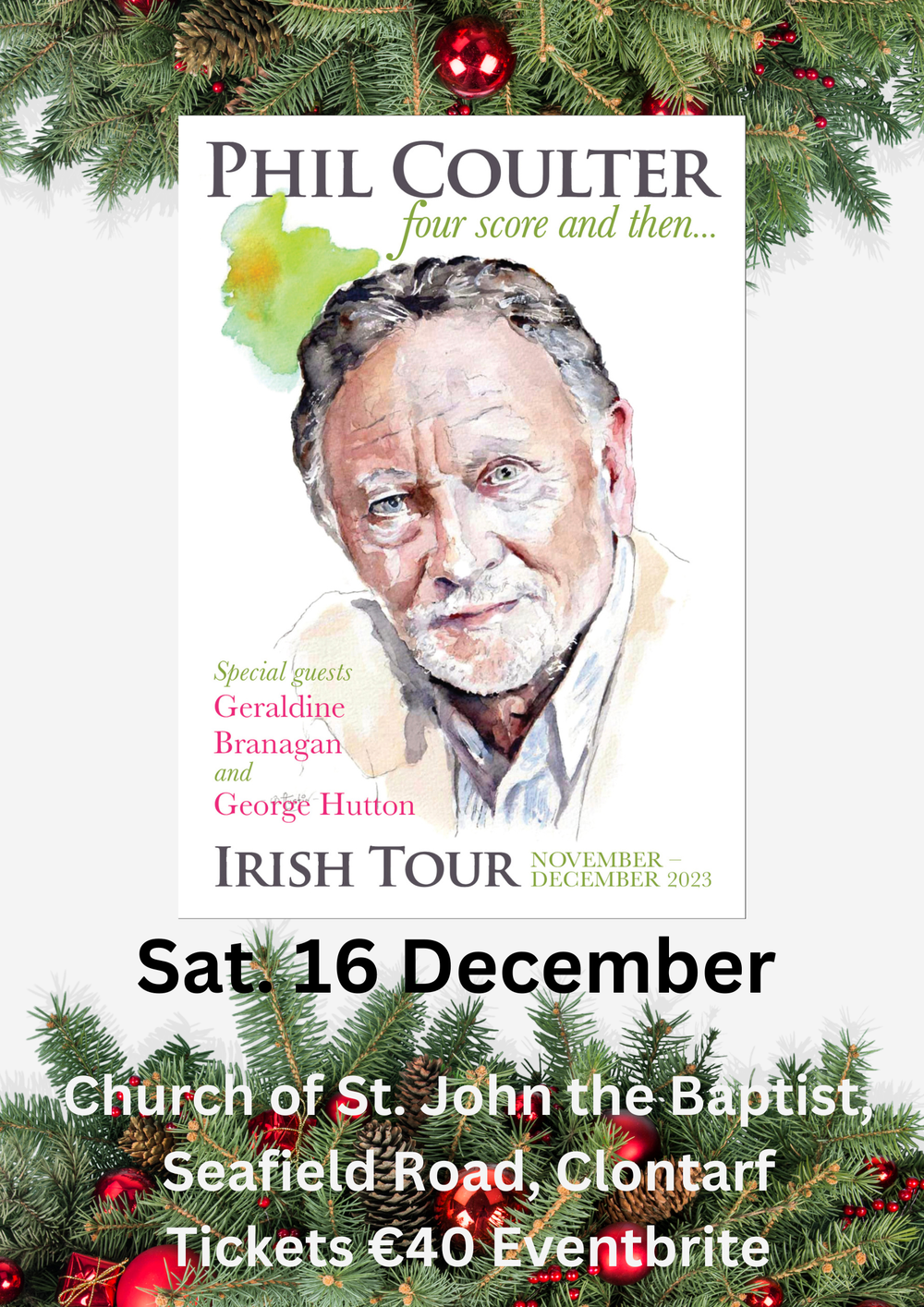 Phil Coulter returns for a special Christmas performance in Clontarf.