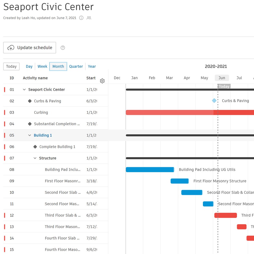 Construction Project Schedules | Autodesk Construction Cloud