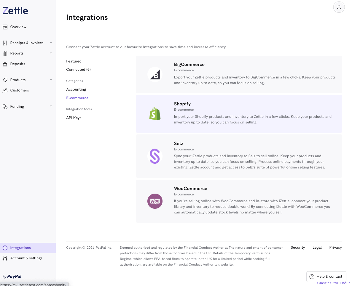 Integrate with Shopify | Zettle